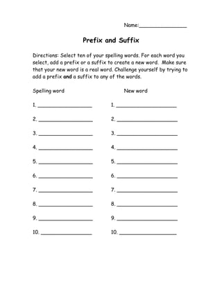 Spelling homework activities | PDF