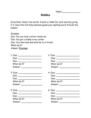 Spelling homework activities | PDF
