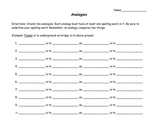 Spelling homework activities | PDF