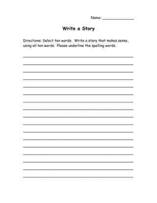 Spelling homework activities | PDF