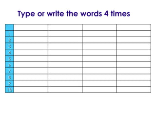 Spelling homework slideshow | PPT