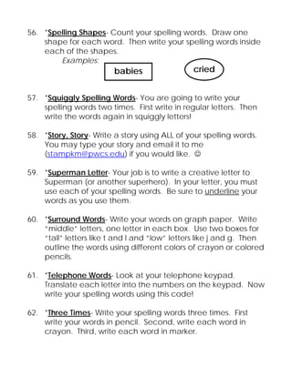 Spelling ideas | PDF