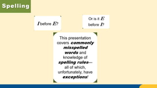 Common spelling rules and patterns in English | PPTX