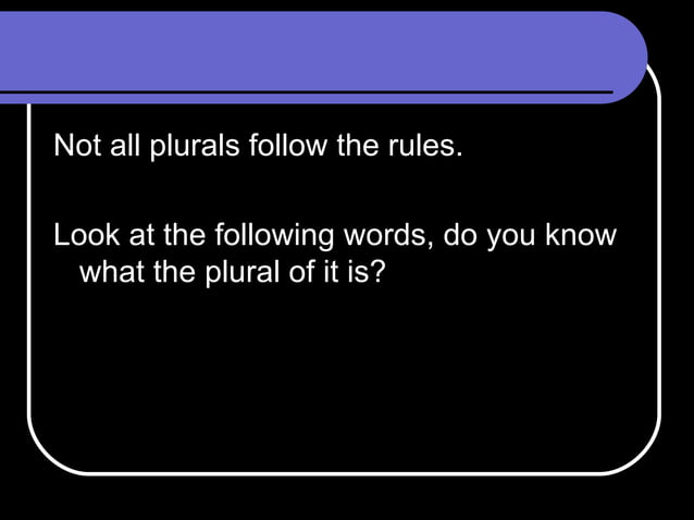 Spelling irregular plurals | PPT