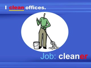Spelling jobs (Vocabulary) - adding er, or and ist | PPT