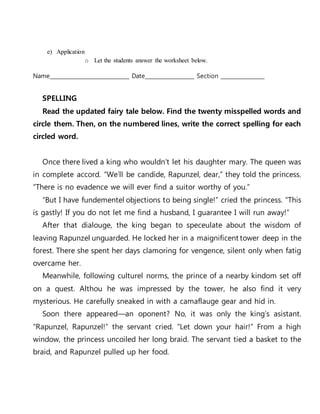 Spelling lesson plan | DOCX