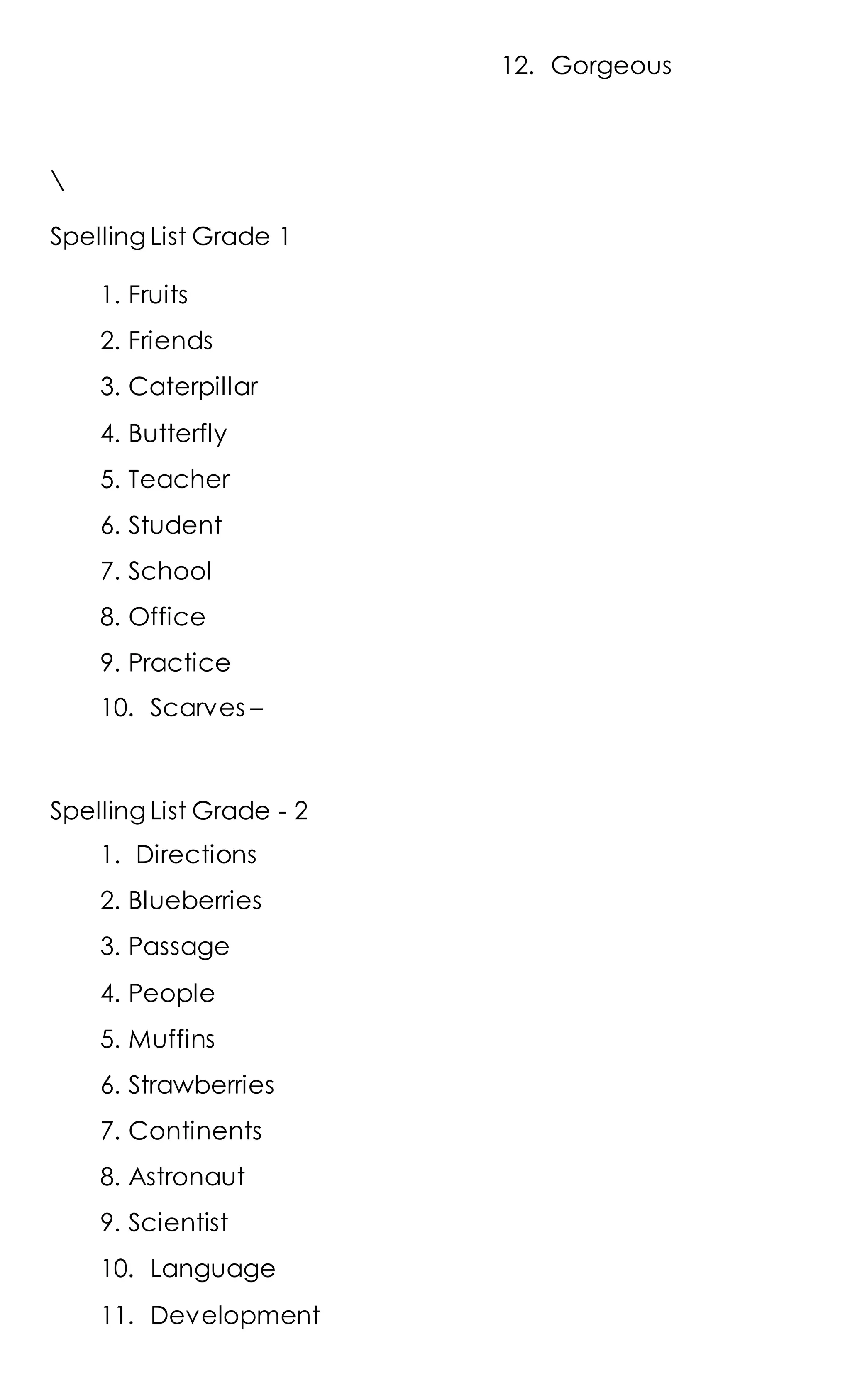 Spelling list grade 1 5 | PDF