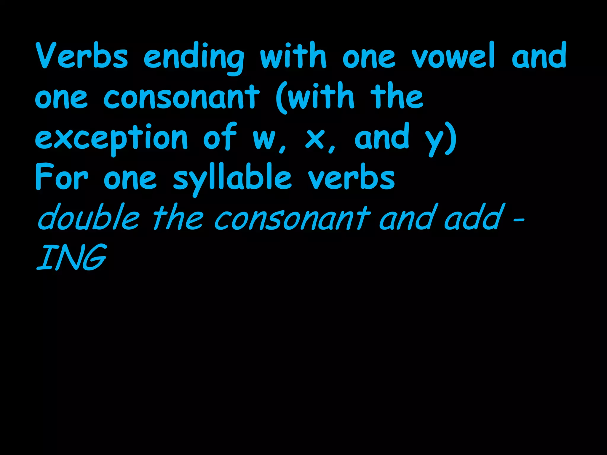 Spelling of verb + ing3ro | PPT