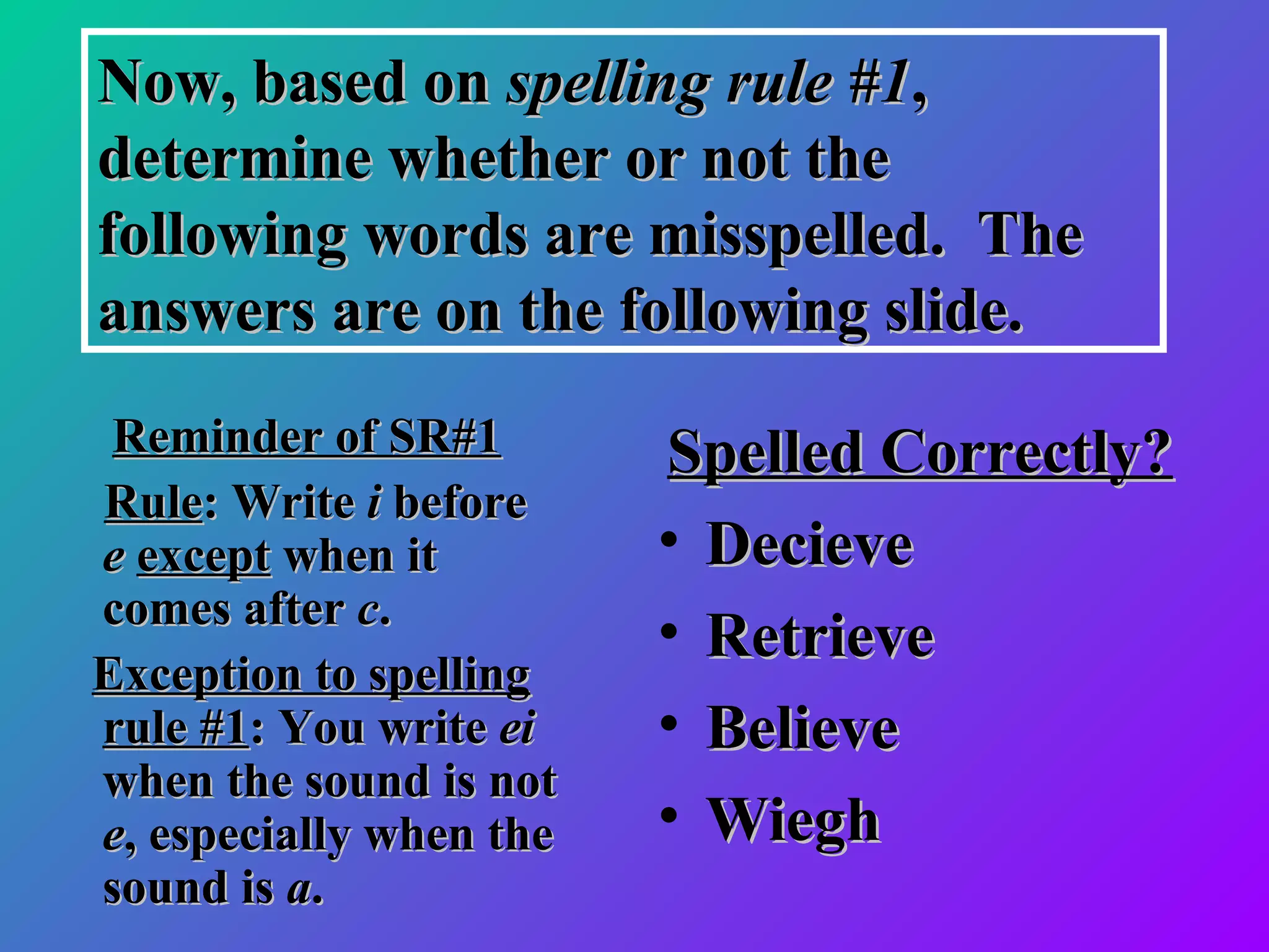 Spelling ppt | PPT