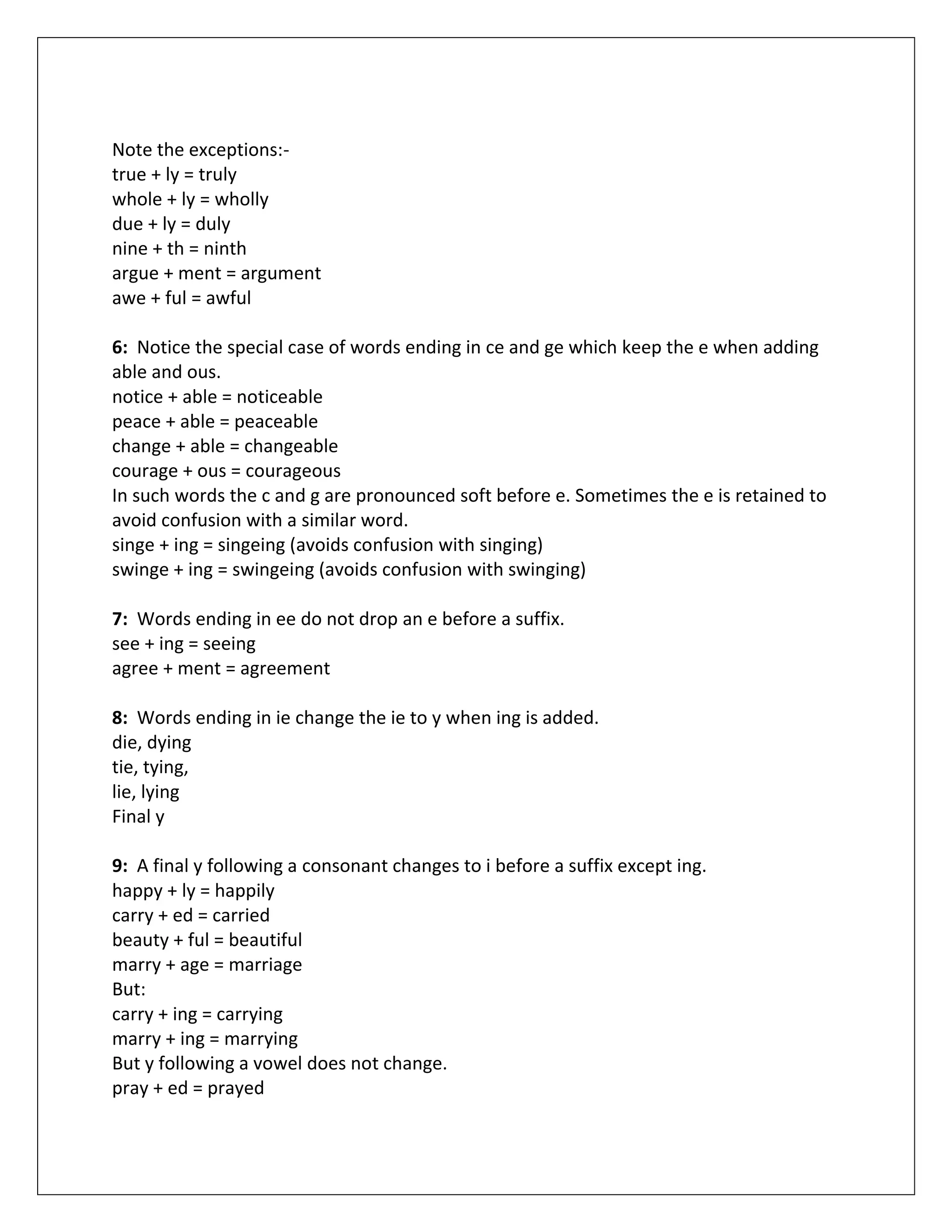 Spelling rules of English Composition and Comprehension Book | PDF