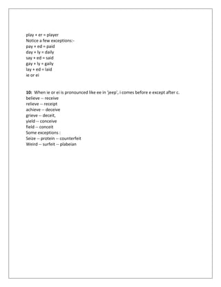 Spelling rules of English Composition and Comprehension Book | DOCX