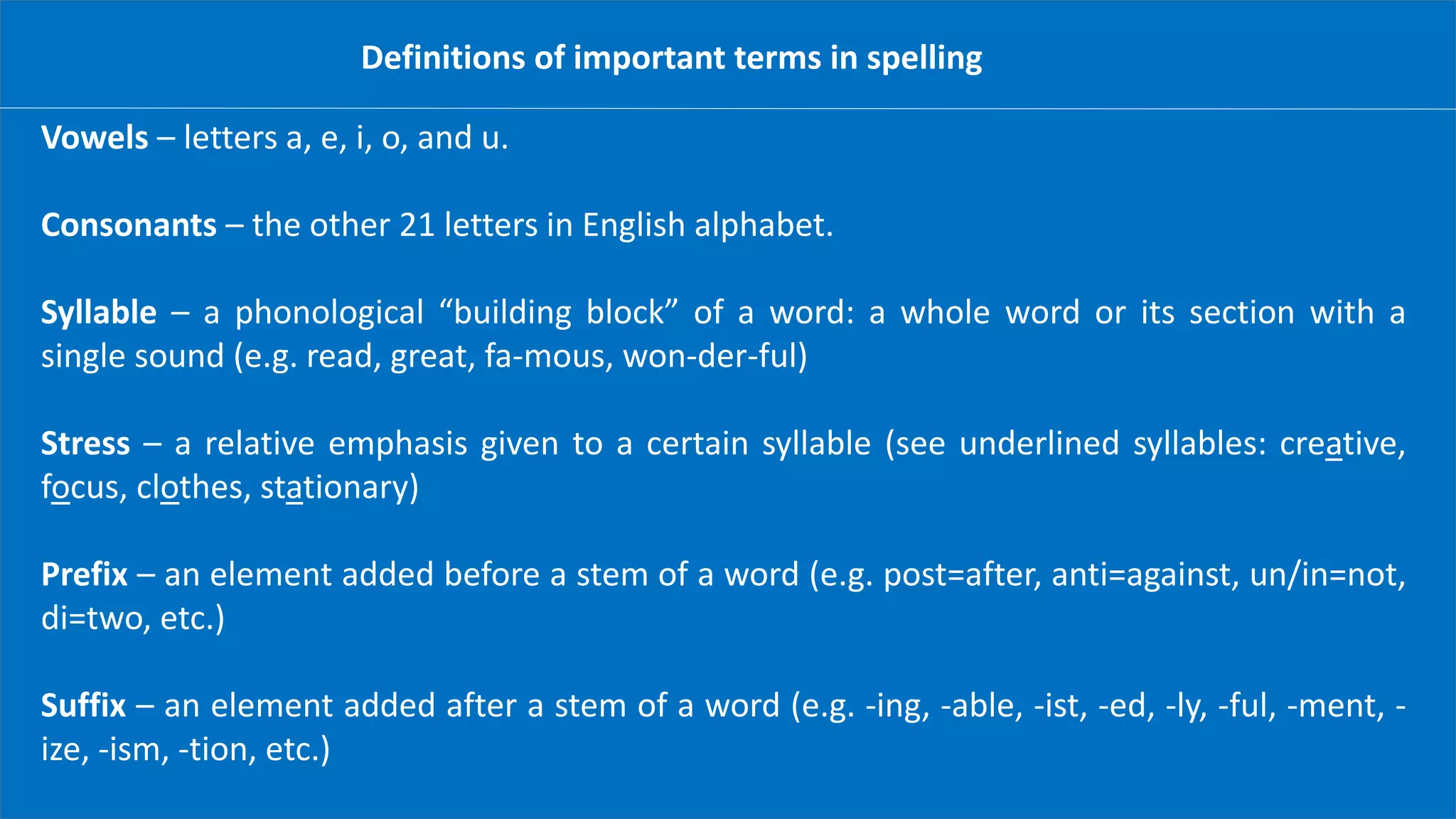 Spelling rules | PPTX