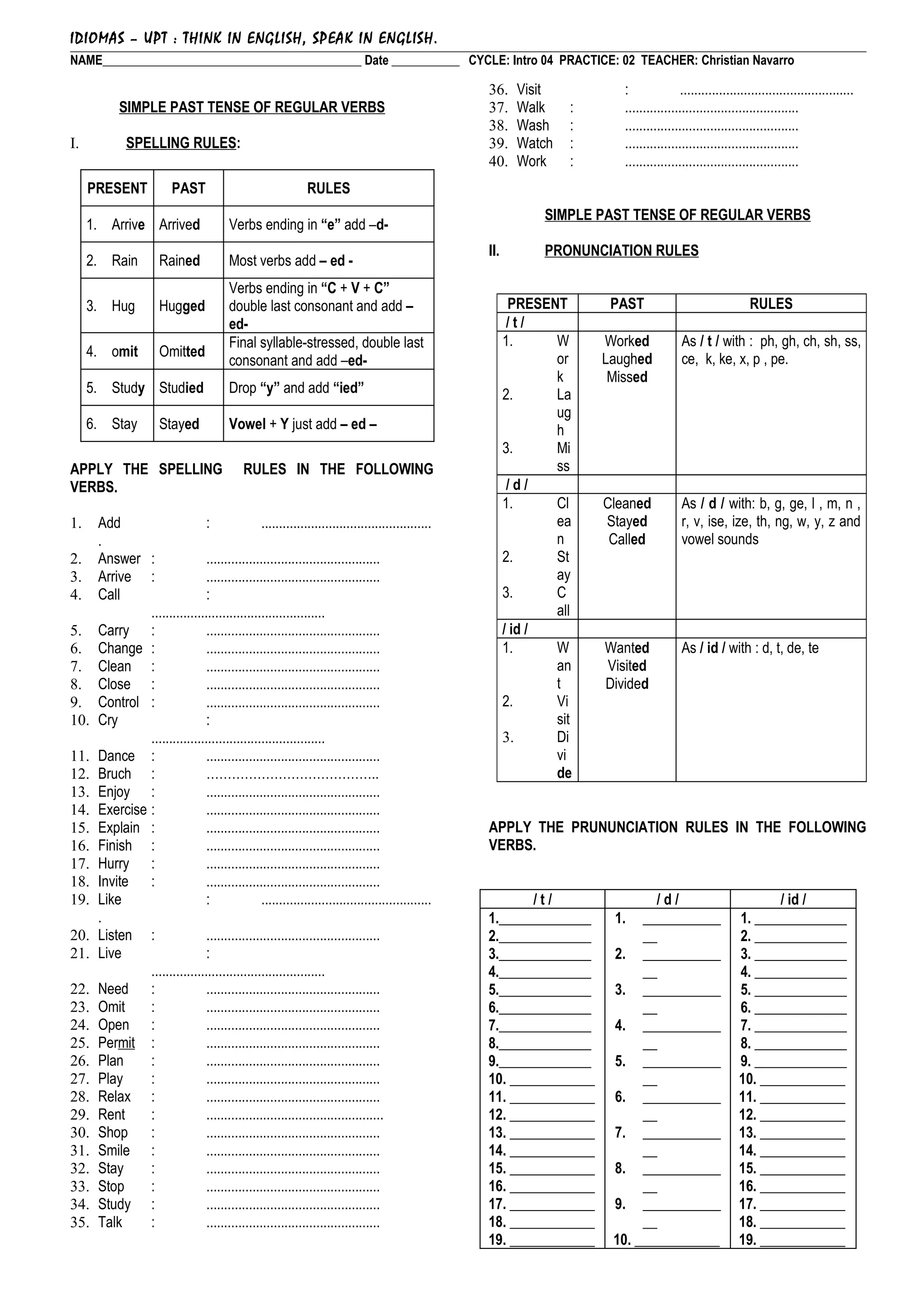 Spelling rules and pronunciation ed august 2010 | DOC