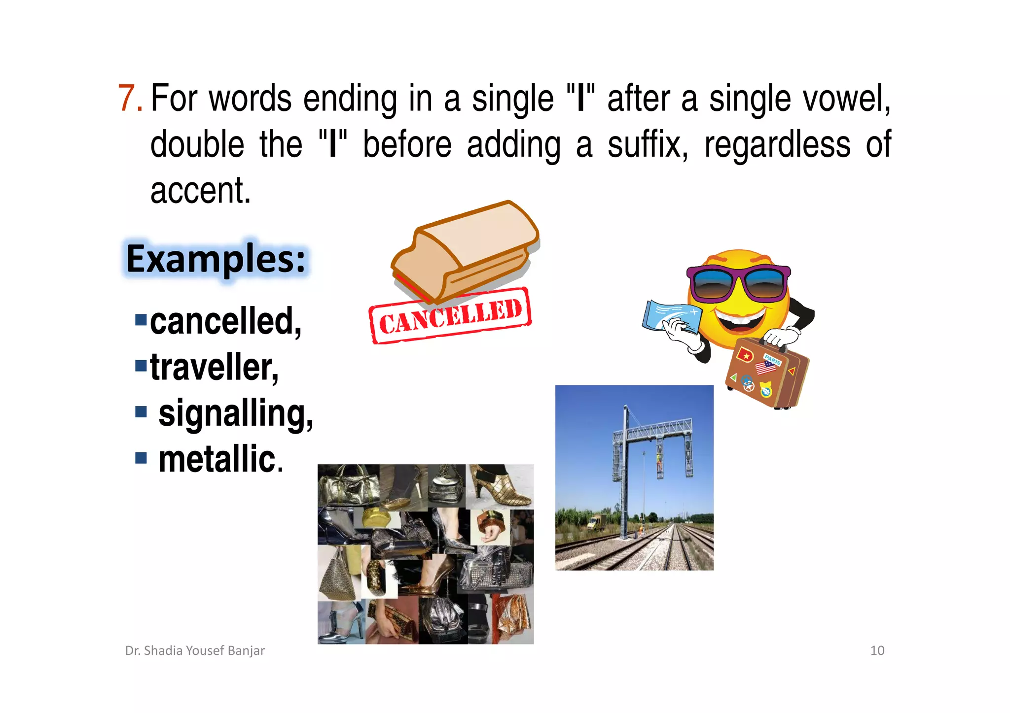 Spelling Rules Presentation By Dr. Shadia Yousef Banjar | PDF