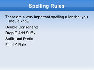 Spelling rules slide | ODP