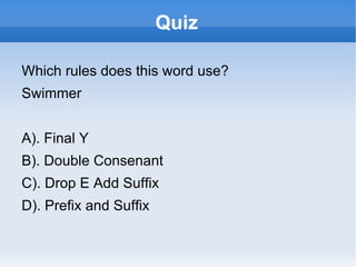 Spelling rules slide | ODP