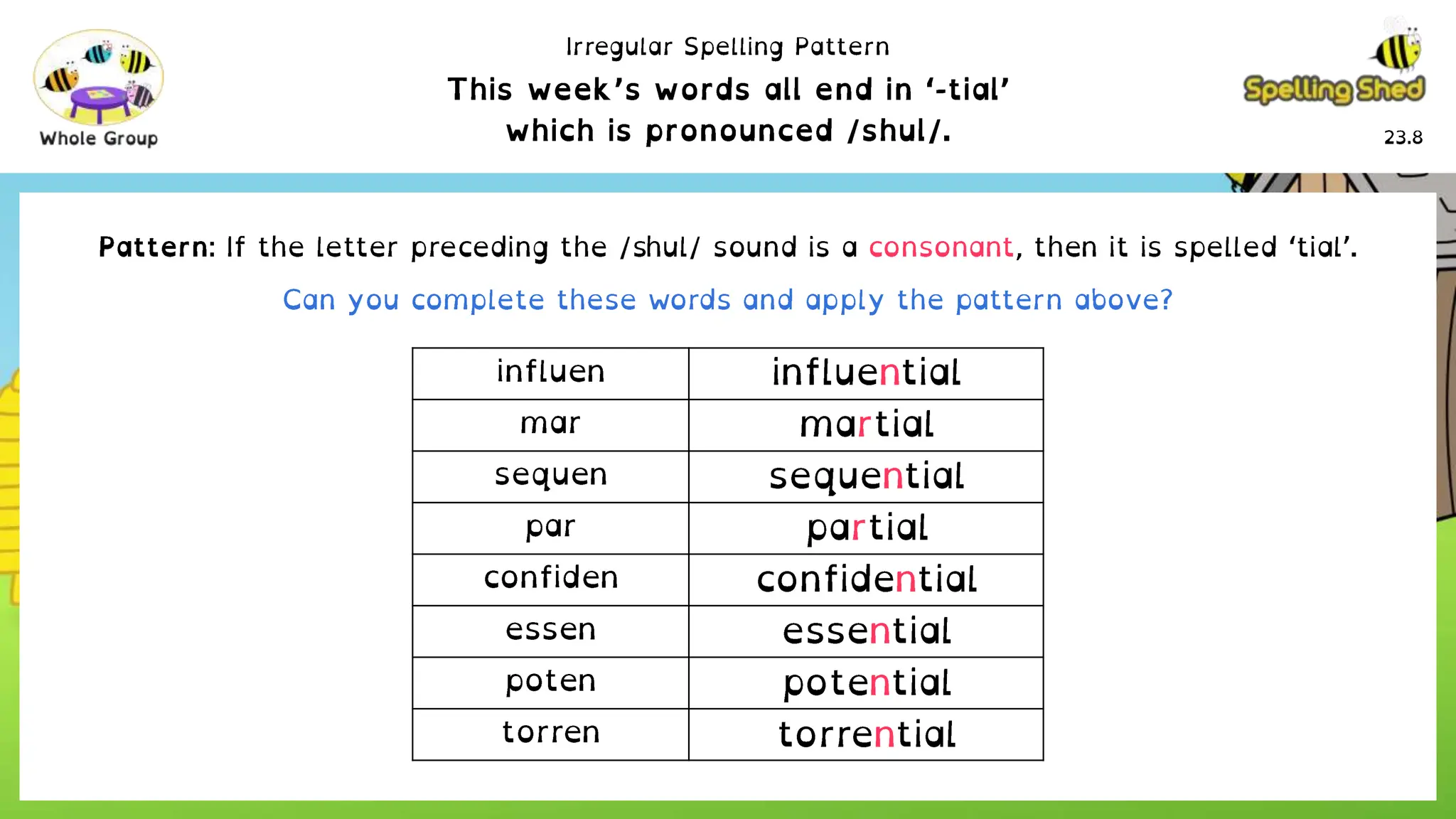 Spellings - words with tial and cial endings .pptx