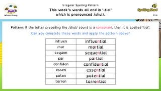 Spellings - words with tial and cial endings .pptx