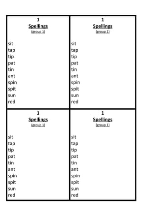 Spellings 1 | PDF