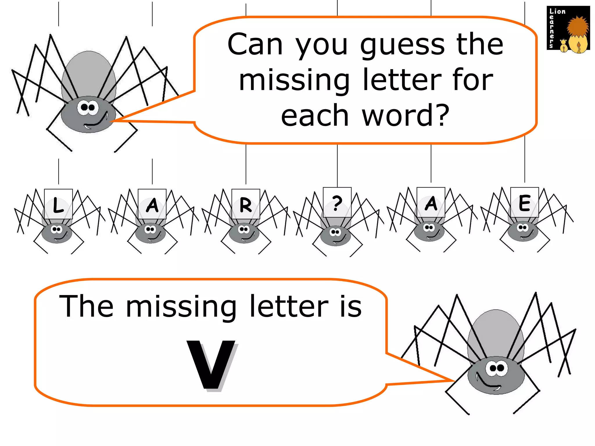 Spelling Spiders | PPT