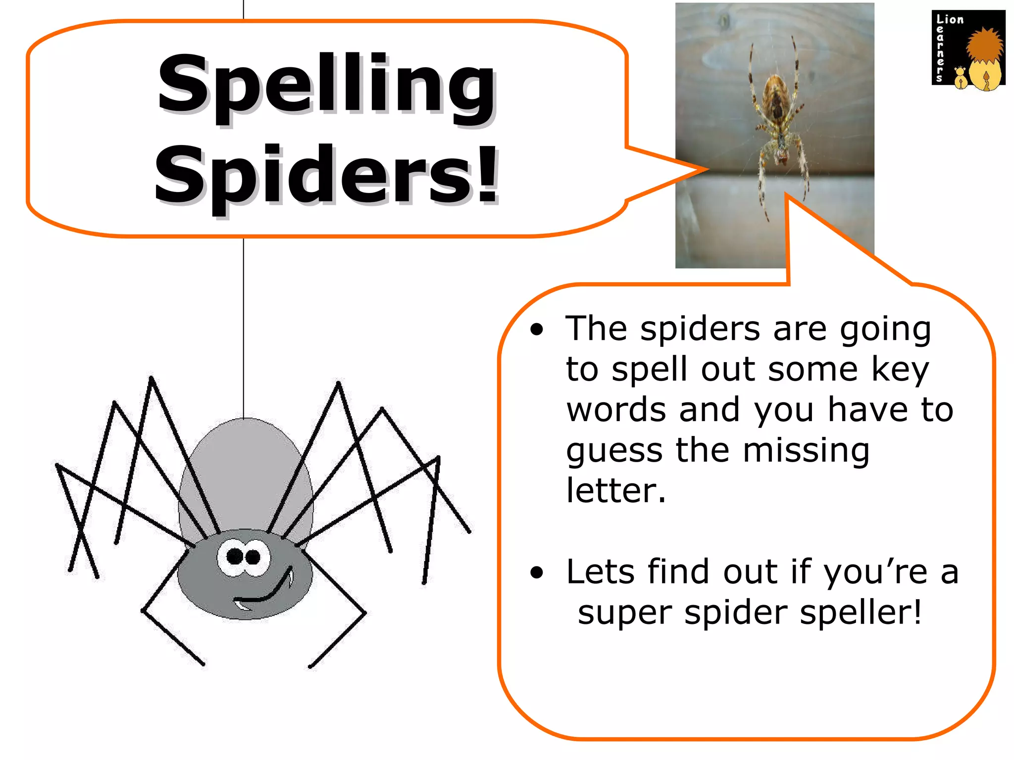 Spelling Spiders | PPT