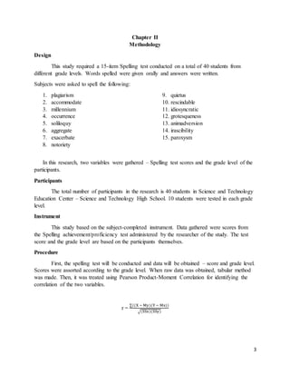 he Comparative Study between Grade Level and Spelling Proficiency of ...