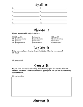 Spelling Test 2 Checkpoint | DOC