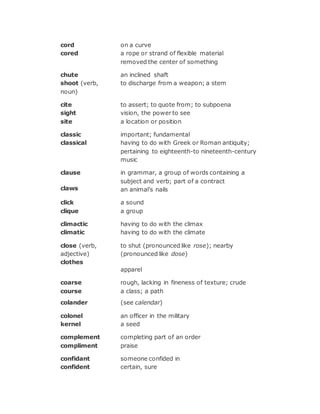 Spelling, vocabulary, and confusing words | DOC
