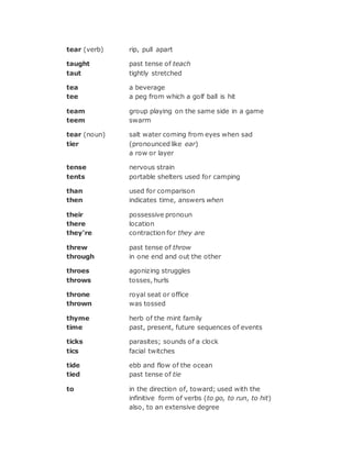 Spelling, vocabulary, and confusing words | DOC
