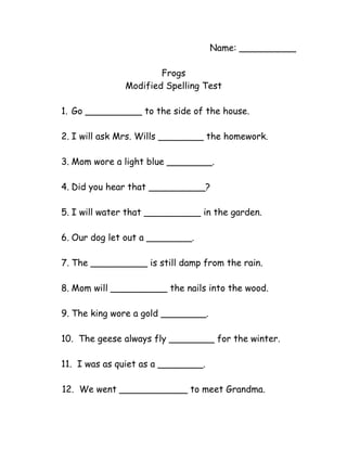 Spelling week 3 | PDF