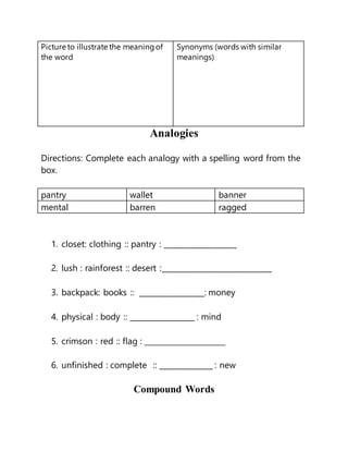 Spelling words Unit 2 Week 3 | DOCX