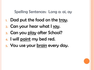 Spelling Words & Sentences 2nd Grade | PPTX