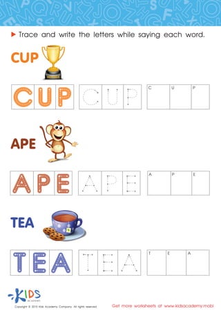Spelling worksheets for Preschool and Kindergarten | PDF