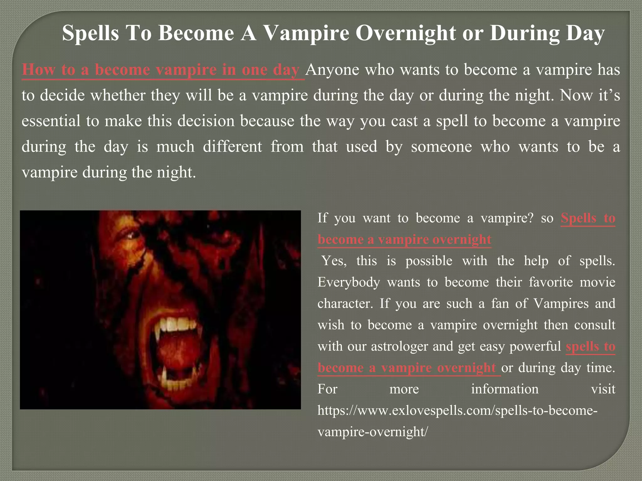 Spells to become a vampire overnight1 | PPTX