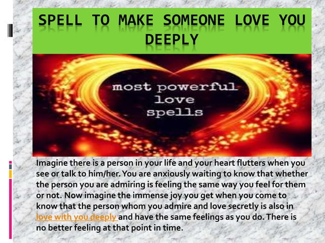 Spell to make someone love you deeply | PPT