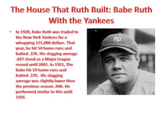 Spencer's babe ruth, a biography | PPTX | Biographies | Genres