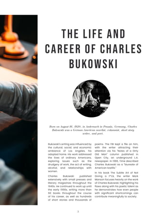 The Life and Career of Charles Bukowski. | PDF