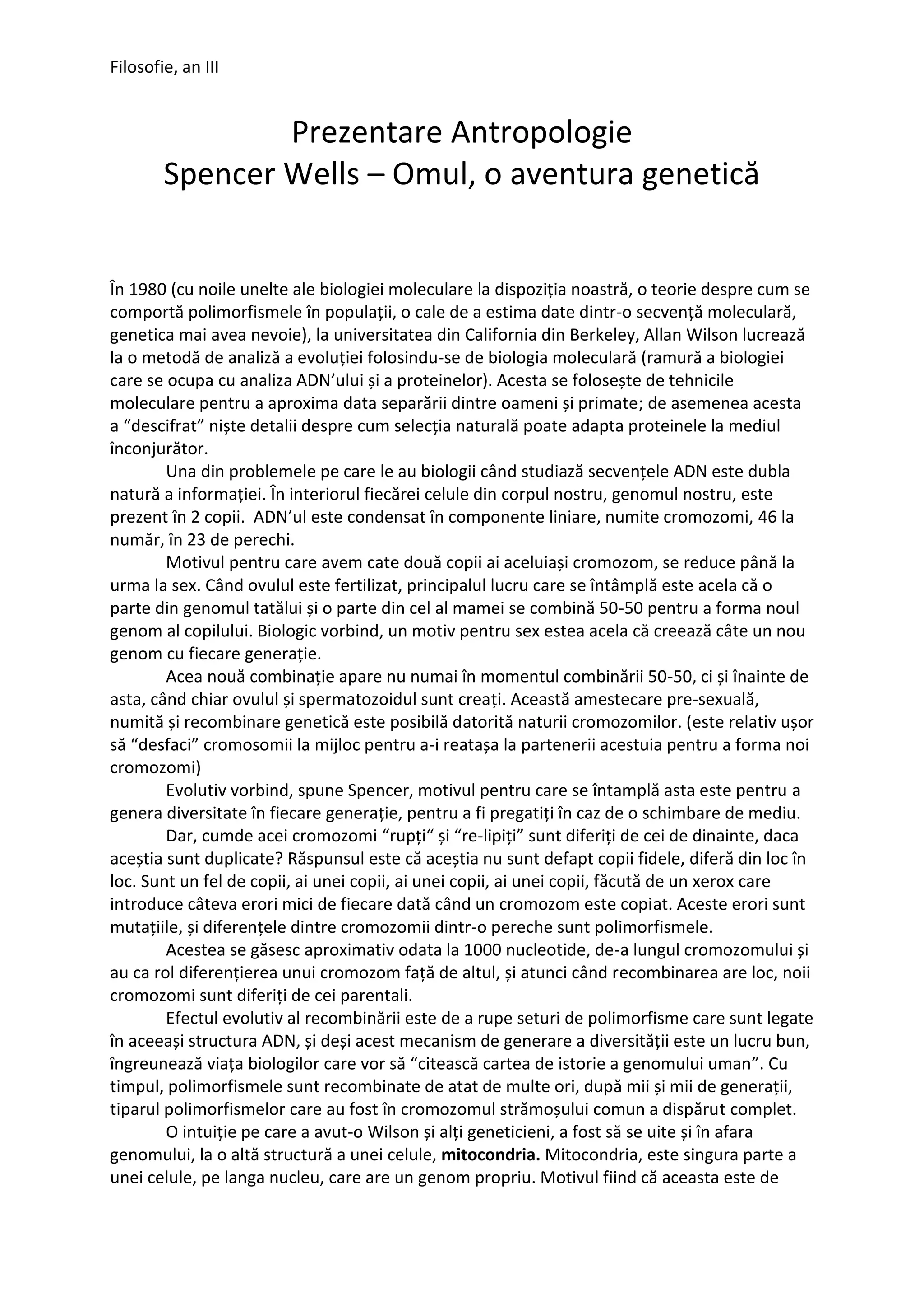 Spencer Wells - Omul, o aventura genetica.docx