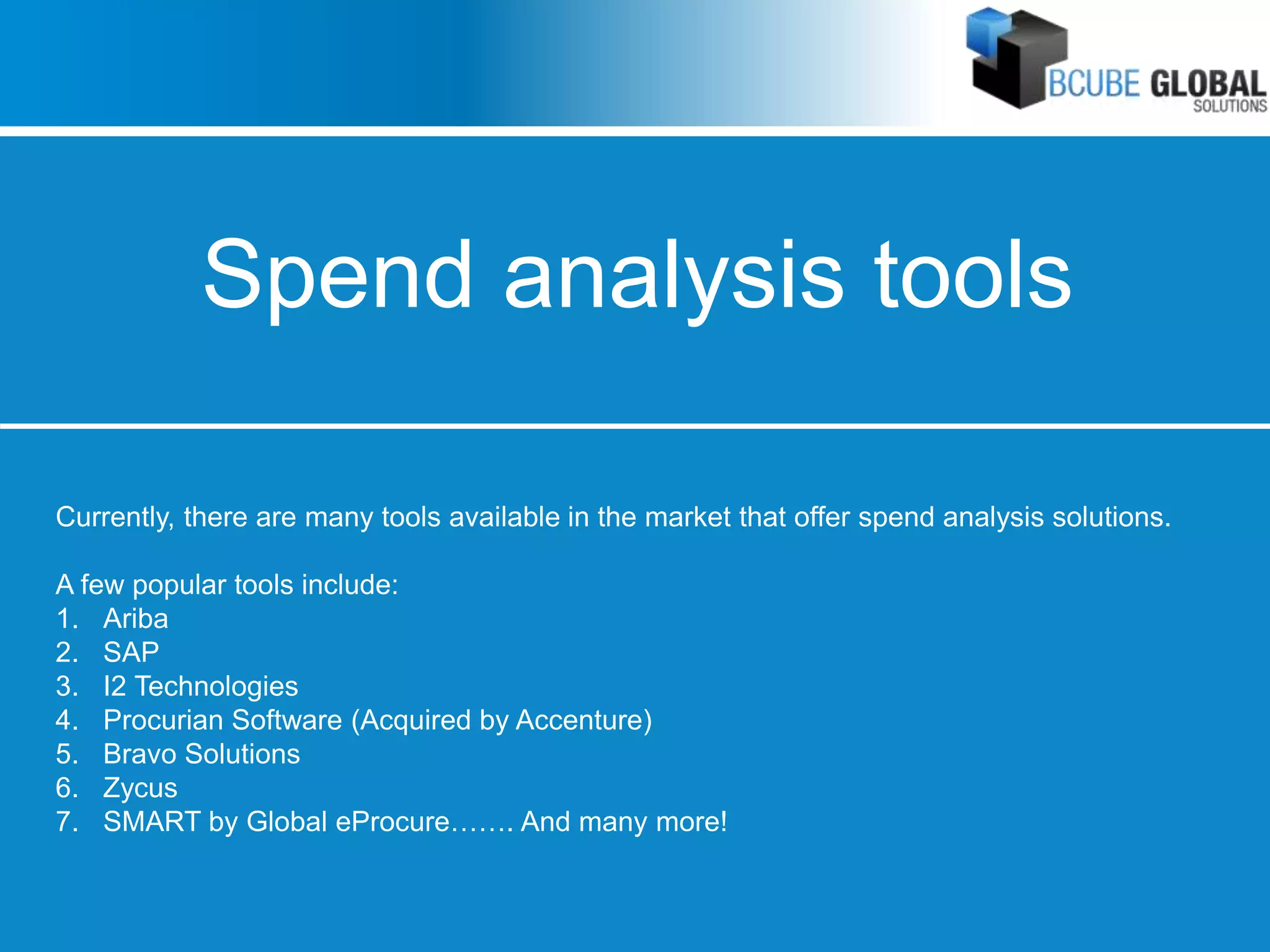 Spend Analysis - Process, Methodology | PPTX