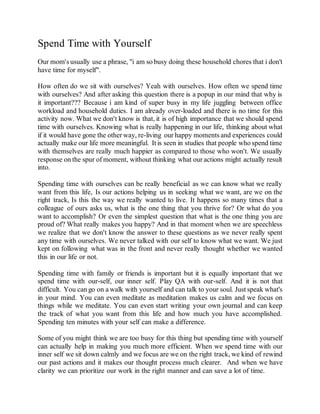 Spend time with yourself | DOCX