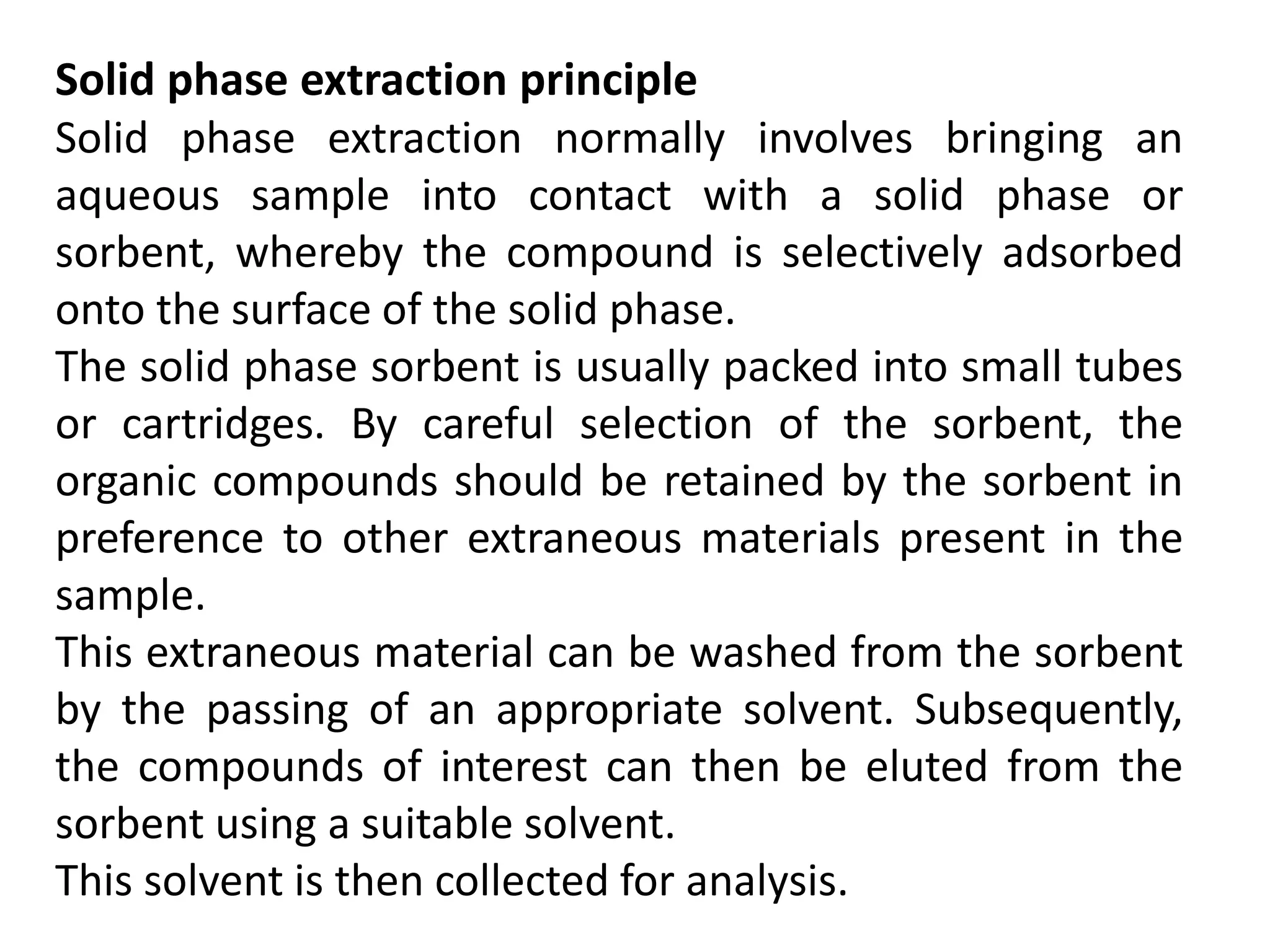 Solid phase extraction pdf education near | PPTX