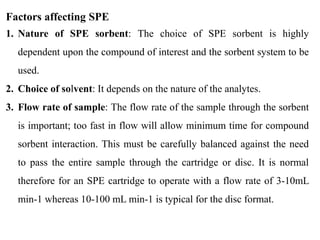 Solid phase extraction pdf education near | PPTX