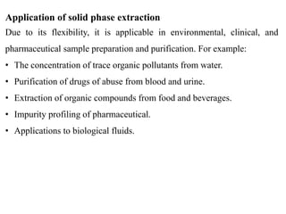 Solid phase extraction pdf education near | PPTX