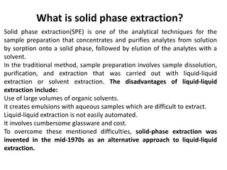 Solid phase extraction pdf education near | PPTX