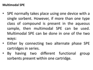 Solid phase extraction pdf education near | PPTX