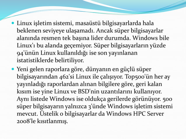 Süper bilgisayarlarda i̇şletim sistemi | PPTX