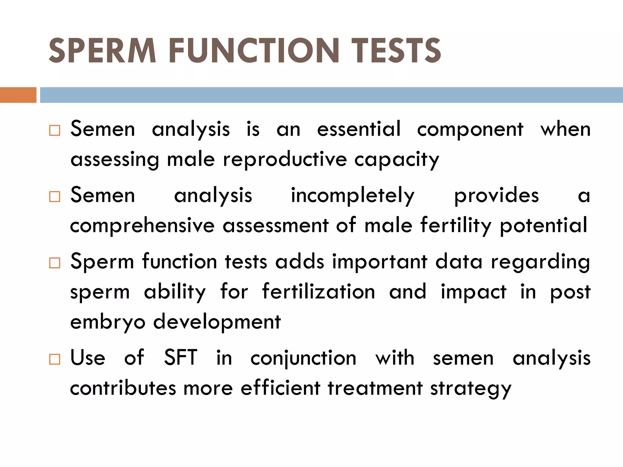 SPERM FUNCTION TESTS | PDF