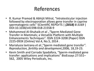 Sperm mediated gene transfer | PPTX | Reproductive Health | Diseases ...