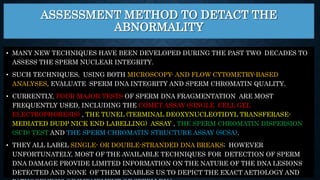 Sperm nuclear integrity assessment [autosaved] | PPT