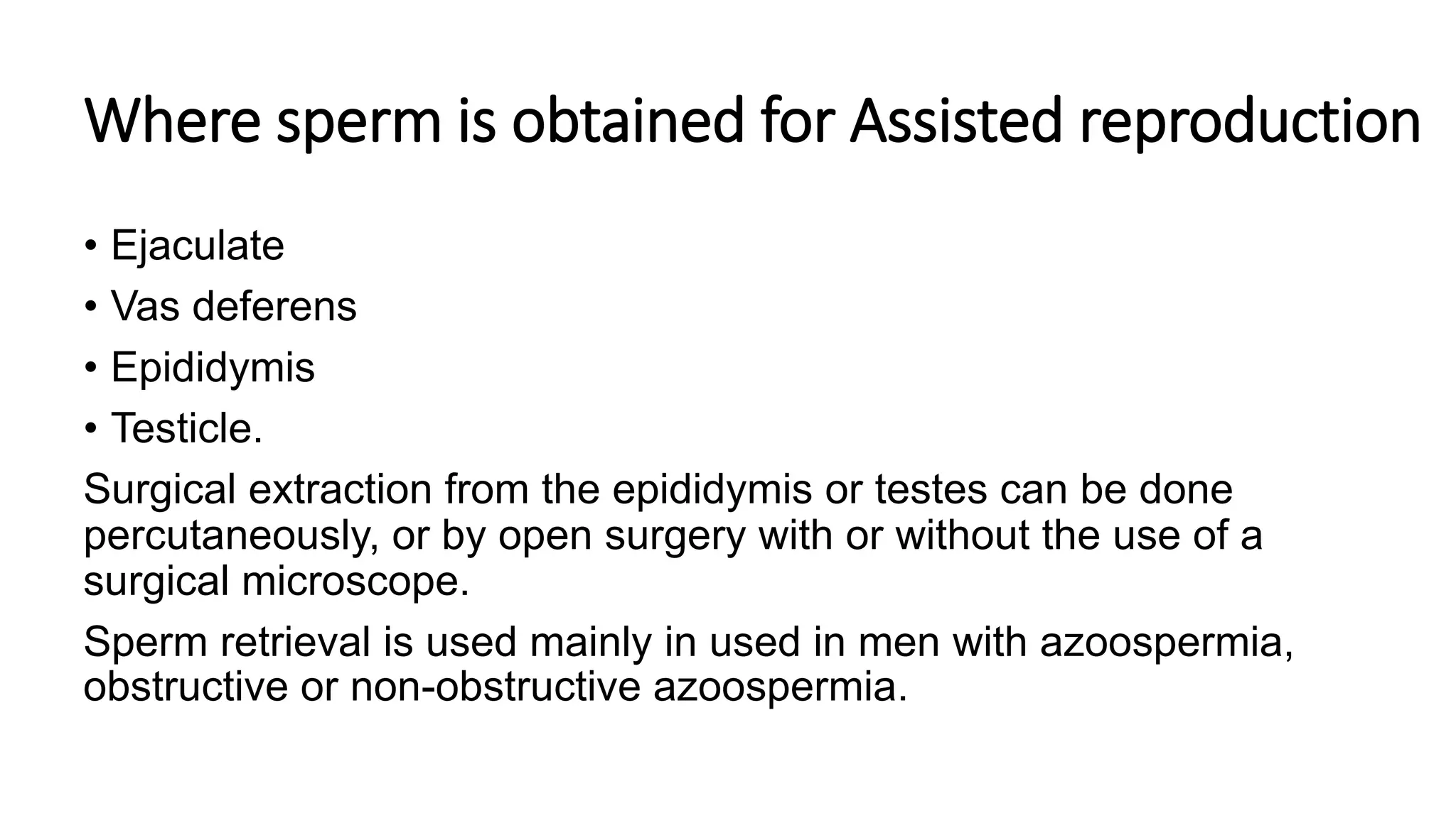 Sperm retrieval techniques | PPTX
